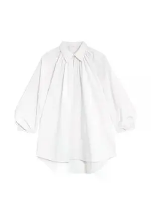 SEMICOUTURE Gathered-collar Shirt - White