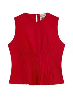 SEMICOUTURE Pleated Top - Red
