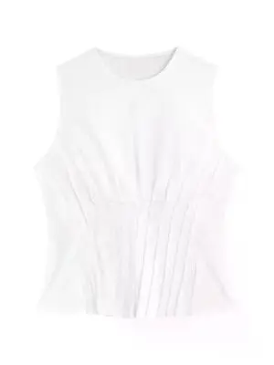 SEMICOUTURE Pleated-detail Top - White