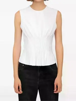SEMICOUTURE Pleated Top - White