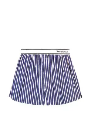 SPORTY & RICH Striped Boxer Shorts - Blue