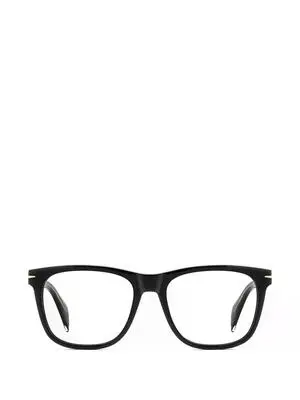DB EYEWEAR BY DAVID BECKHAM Square Frame Browline Eyeglasses - Black
