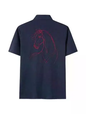 Shanghai Tang Horse-embroidery Polo Top
