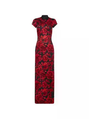 Shanghai Tang Floral-print Dress - Red
