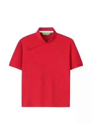 Shanghai Tang Horse-embroidery Polo Top - Red