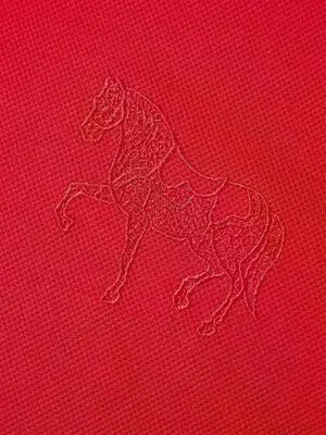 Shanghai Tang Horse-embroidery Polo Top - Red