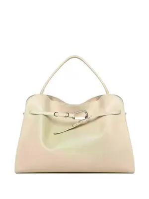 FRANCESCO BIASIA Buckle Leather Tote Bag - Neutrals
