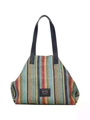 V°73 Striped Top-handle Shoulder Bag