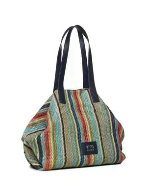V°73 Striped Top-handle Shoulder Bag