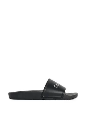 Off-White Embossed-logo Slides - Black