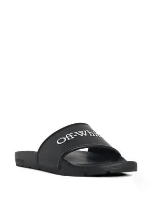 Off-White Embossed-logo Slides - Black