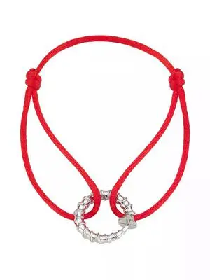 Mateo Screw Red Nylon Cord Bracelet - Silver