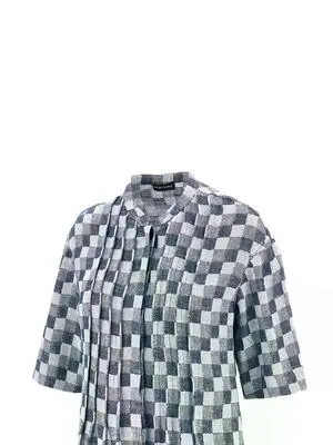 Emporio Armani Check-pattern Jacquard Shirt - Blue