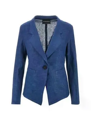 Emporio Armani Flap-pocket Single-breasted Blazer - Blue