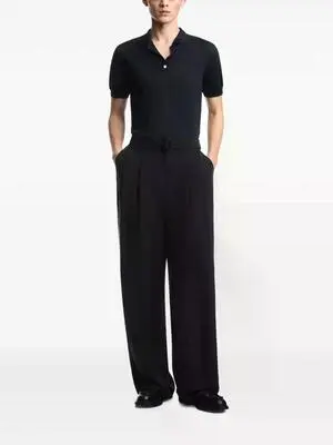 Emporio Armani Plain-knit Polo Shirt