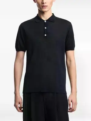 Emporio Armani Plain-knit Polo Shirt
