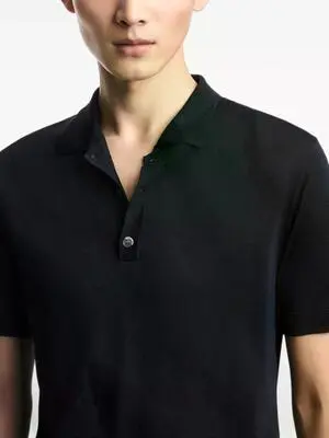 Emporio Armani Plain-knit Polo Shirt