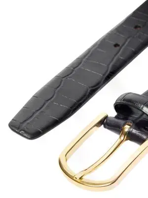 SELECTED Croc-effect Buckle Belt