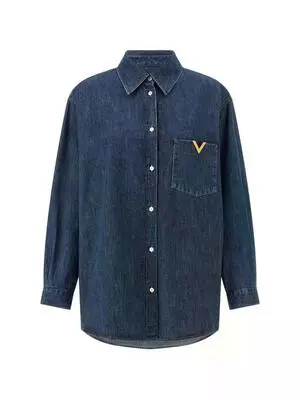 Valentino Garavani V-gold Pocket Shirt - Blue