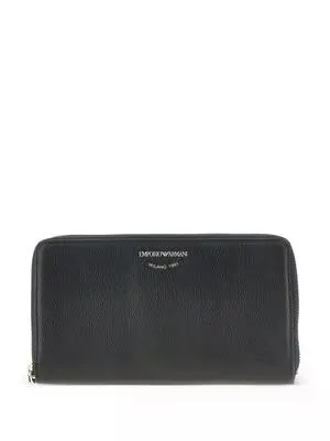 Emporio Armani Zipped Leather Wallet - Black