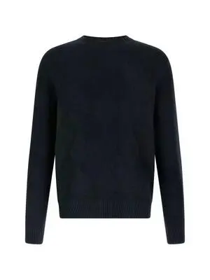 BALLANTYNE Diamond Intarsia Sweater - Blue