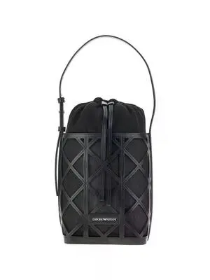 Emporio Armani Geometric-design Bucket Bag - Black