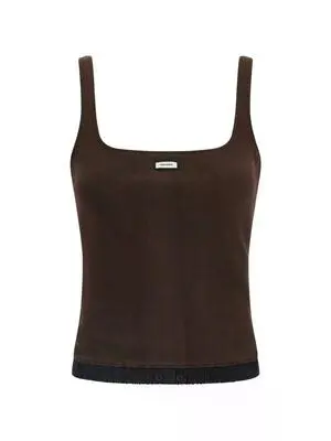 ENTIRE STUDIOS Lounge Ribbed Logo Patch Tank Top - Brown