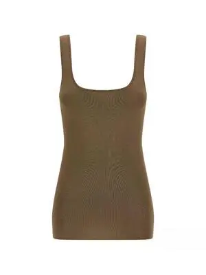 ENTIRE STUDIOS Square-neck Top - Brown
