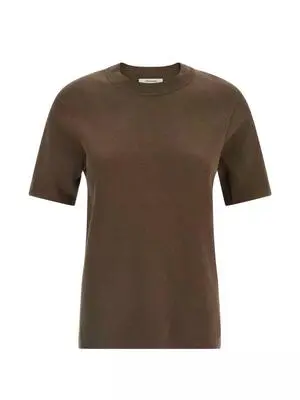 ENTIRE STUDIOS Mercerized Crew Neck T-shirt - Brown