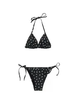 Moschino Goose-print Triangle Bikini - Black