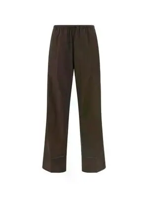 YVES SALOMON Perforated Leather Insert Pants - Brown
