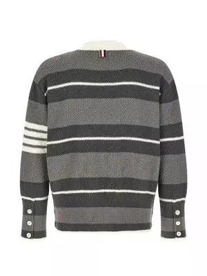 Thom Browne Striped V-neck Cardigan