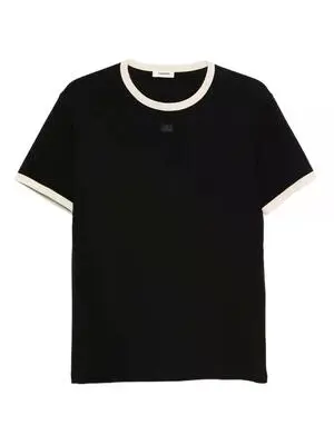 Sandro Contrast-trim T-shirt - Black