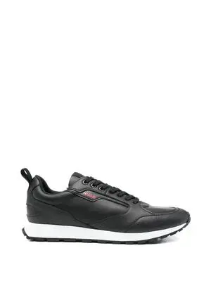 Hugo Logo-print Leather Sneakers - Black