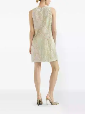 Brunello Cucinelli Techno Cotton Poplin Mini Dress With Dazzling Seabed Embroidery - Neutrals