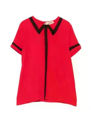 N°21 Striped Collar Shirt - Red