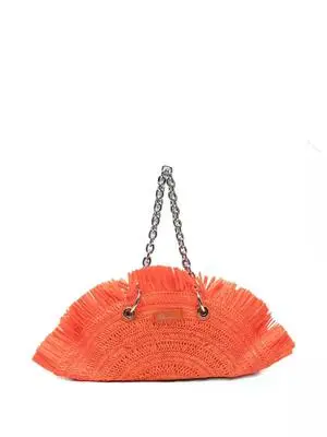 Blumarine Raffia Chain Shoulder Bag - Orange