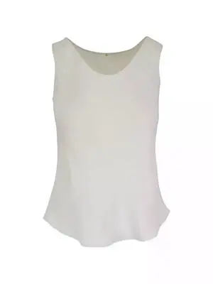 PETER COHEN Crew Neck Sleeveless Blouse - White