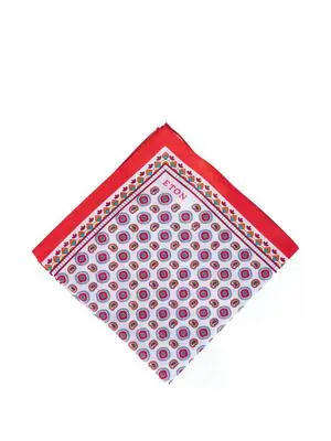 Eton Patterned Pocket Square - White