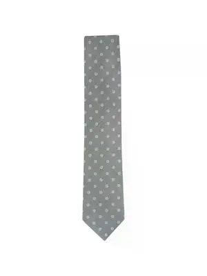 Eton Floral-pattern Tie - Green