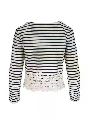 Veronica Beard Striped Lace Blouse