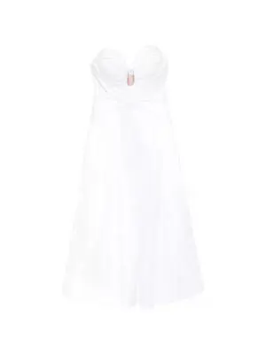 Carolina Herrera Strapless Midi Dress - White