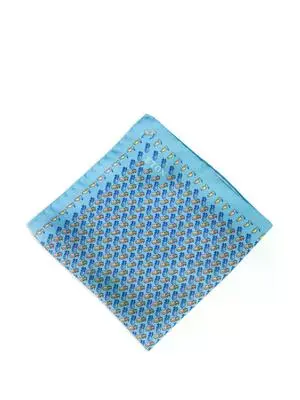 Eton Ananas Printed Pocket Square - Blue