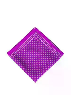 Eton Patterned Pocket Square - Purple