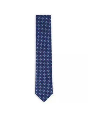 Eton Polka Dot Print Silk Necktie - Purple