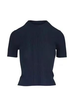NILI LOTAN Dorset Ribbed Short-sleeved Top - Blue