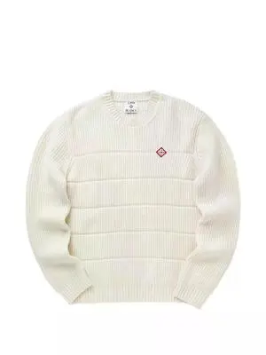 Casablanca Ribbed Embroidered Sweater - White