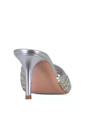 GIANVITO ROSSI Dorotea Mesh Sandals - Silver