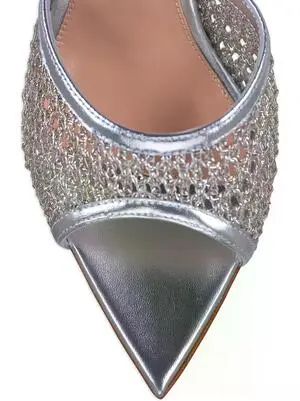GIANVITO ROSSI Dorotea Mesh Sandals - Silver