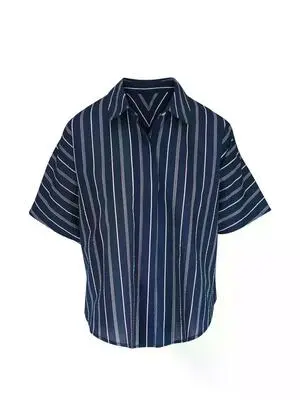 Zero + Maria Cornejo Striped Polo Collar Shirt